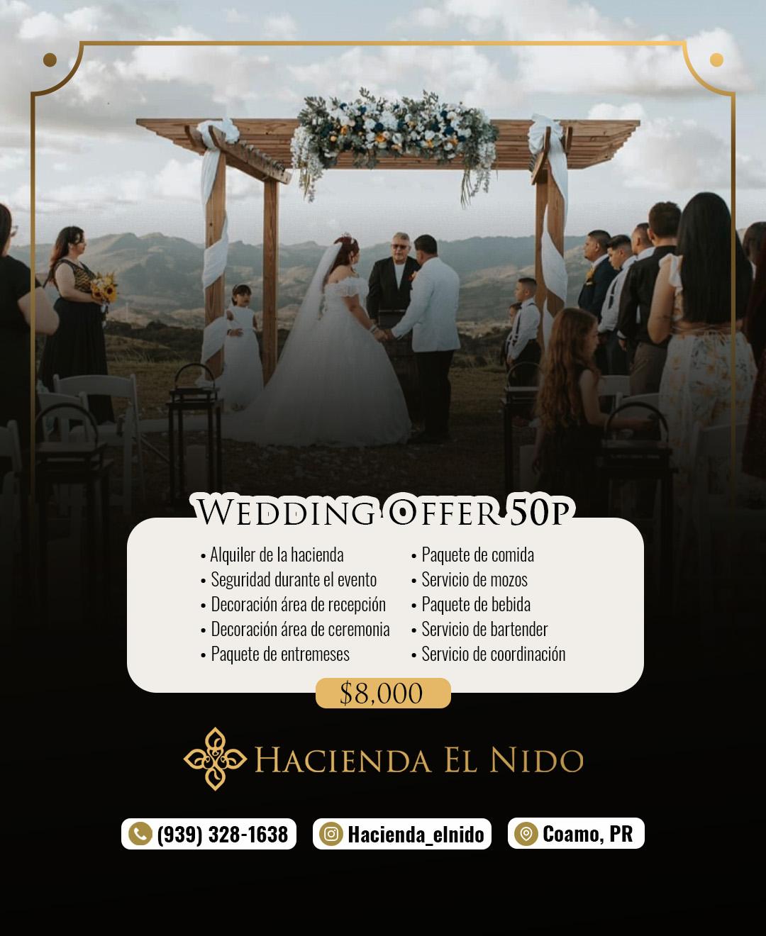 Wedding Offer 50 Personas – Hacienda El Nido